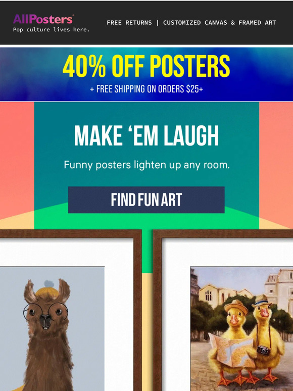 AllPosters: Lighten up the mood with funny posters. | Milled