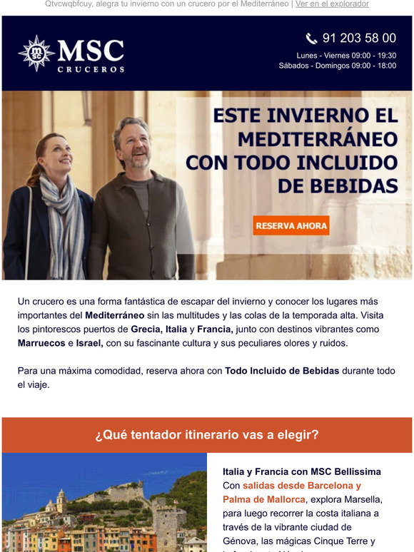 MSC Cruises: —, descubre el Mediterráneo con Todo Incluido de bebidas ...