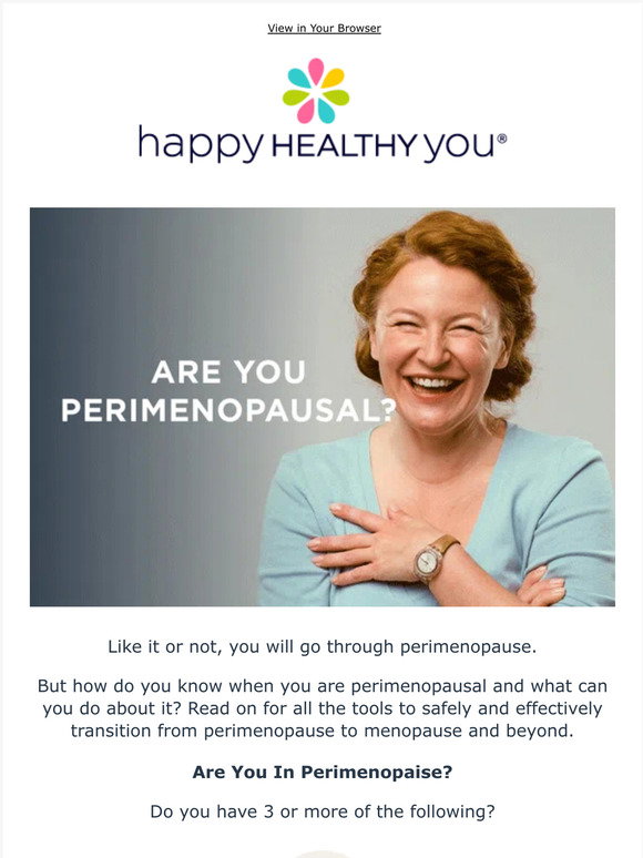 Happy Healthy You: Are you Perimenopausal? | Milled