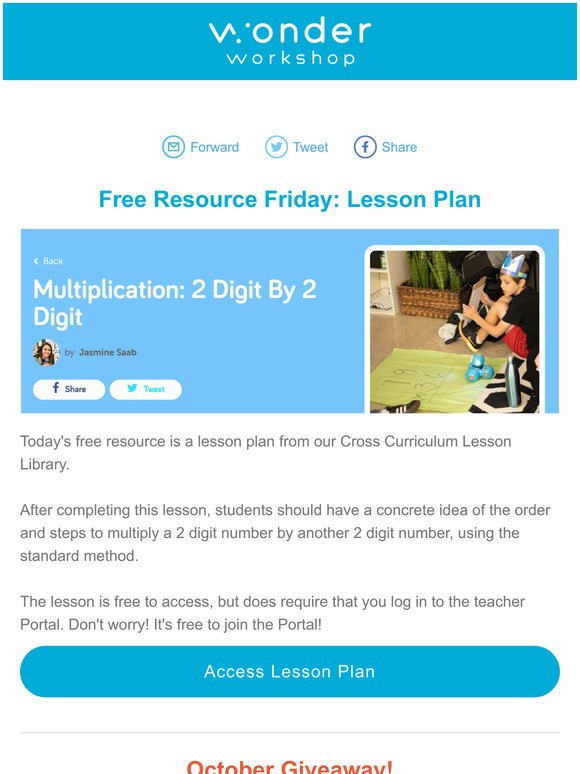 Wonder Workshop: 🔑Free Lesson Plan! Happy Friday! | Milled