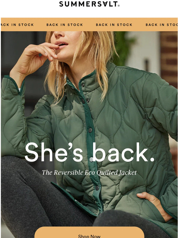 Summersalt: Restock Alert: Quilted Jackets are back | Milled