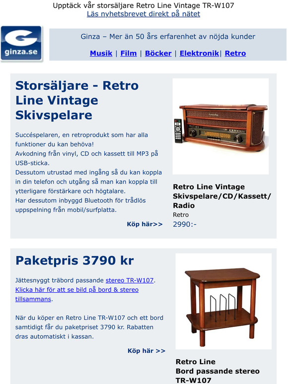 Ginza: Storsäljaren Retro Line Vintage TR-W107 | Milled