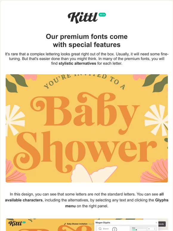 Kittl: Our premium fonts come with special features ⚡️ | Milled