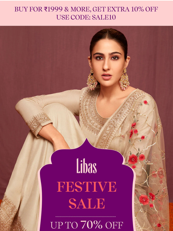 Libas: Libas Festive Sale is Now Live: Upto 70% + Extra 15% Off | Milled
