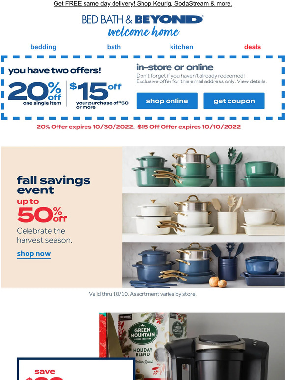Bed Bath & Beyond: You scored two coupons! Upgrade your kitchen with ...