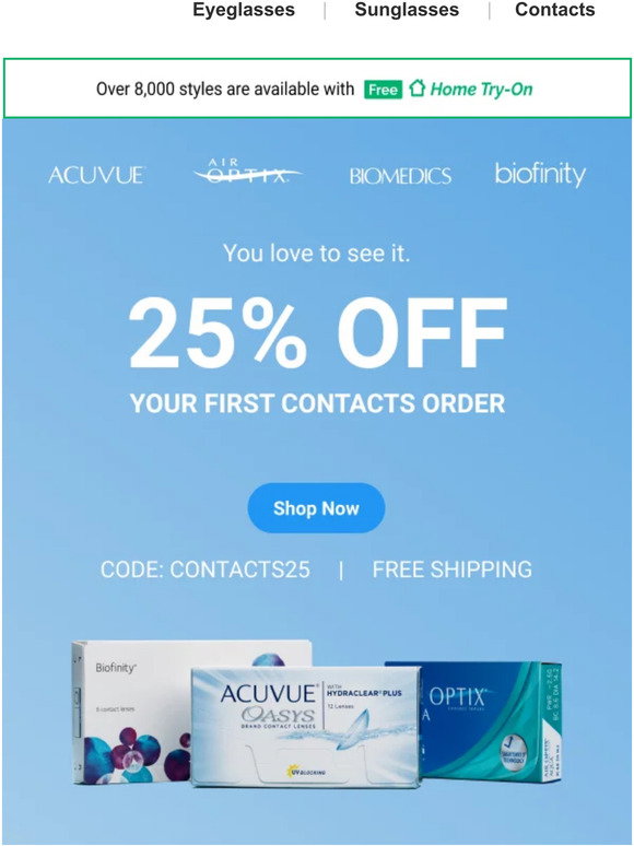 GlassesUSA: 🔵 Get your contact lenses for way less! | Milled