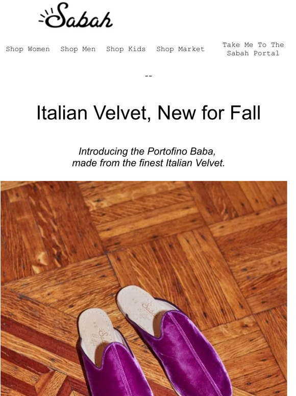 Sabah: Introducing the Portofino Velvet Baba | Milled
