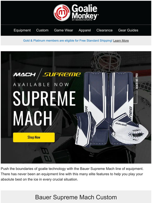 GoalieMonkey: Bauer Supreme Mach & M5: Unmatched Stability | Milled