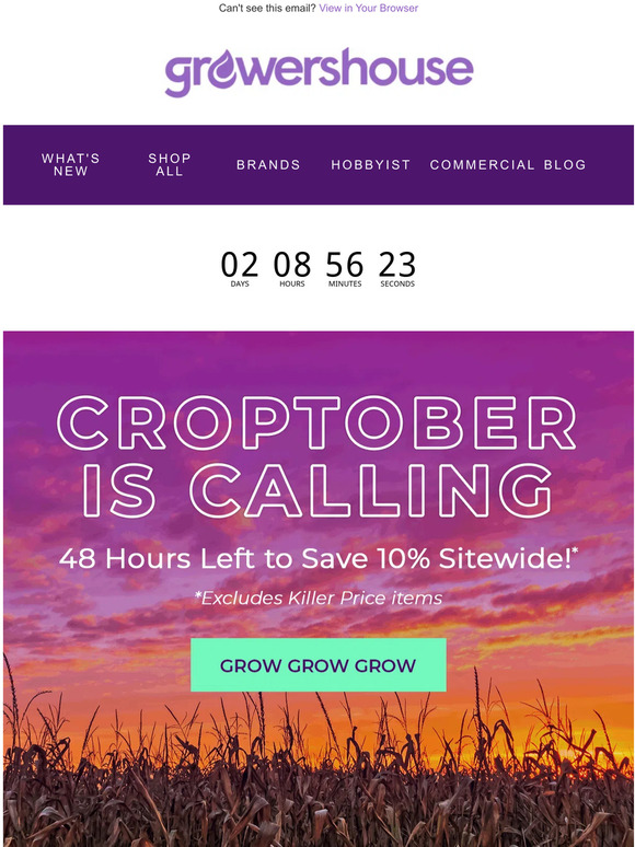 growershouse: 48 Hours Left: Croptober Deals Are Dwindling! 😱 | Milled