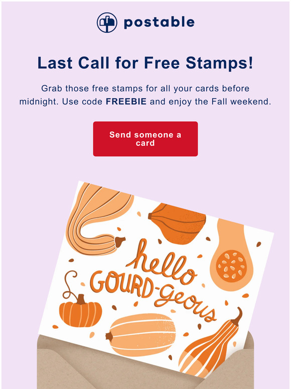 Postable: ENDS TONIGHT! Free stamps for all! ⌛ | Milled