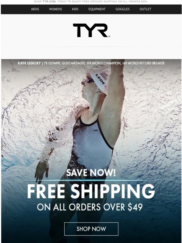 TYR Sport: FREE Ground Shipping! | Milled
