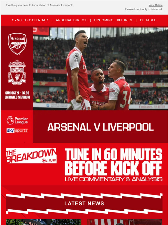 Arsenal Direct: Arsenal welcome Liverpool to Emirates Stadium! 🔴 | Milled