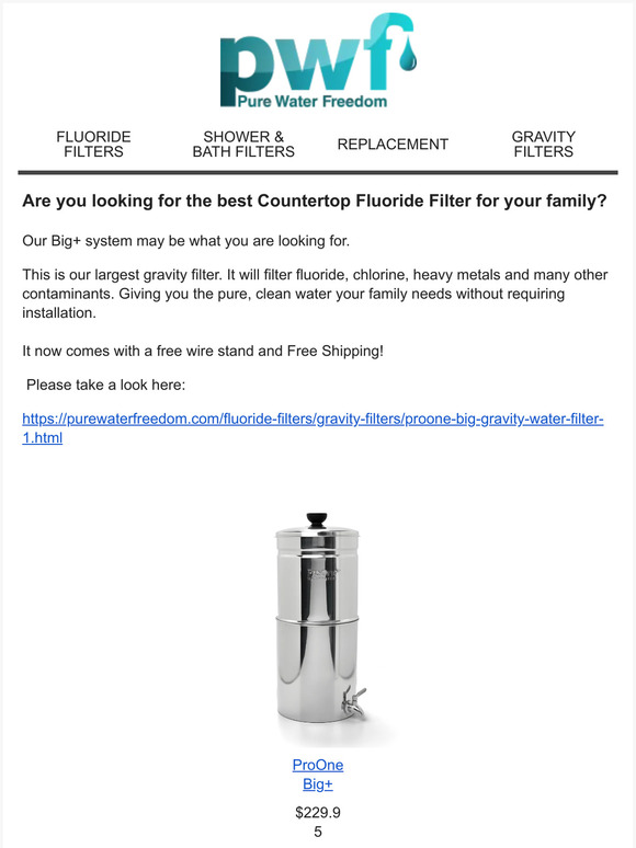 Pure Water Freedom: Stainless Steel Fluoride Water Filter for your ...