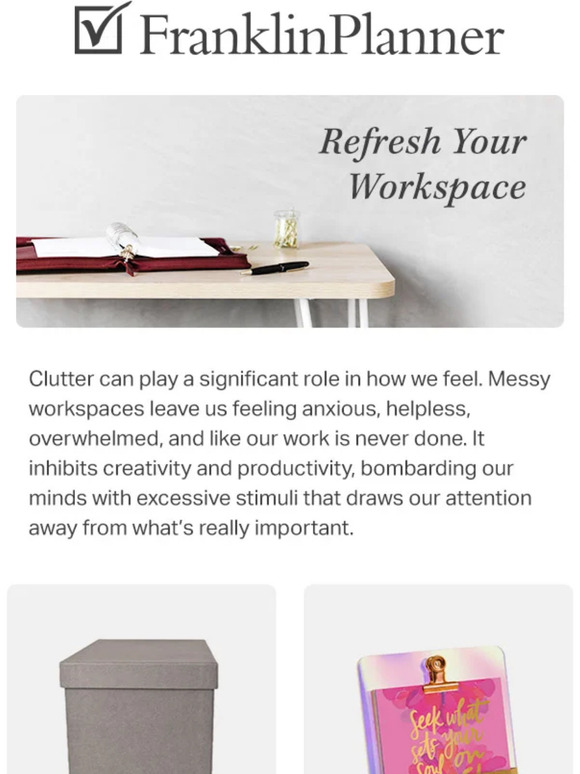 FranklinPlanner: Tools To Clean Up Your Workspace | Milled