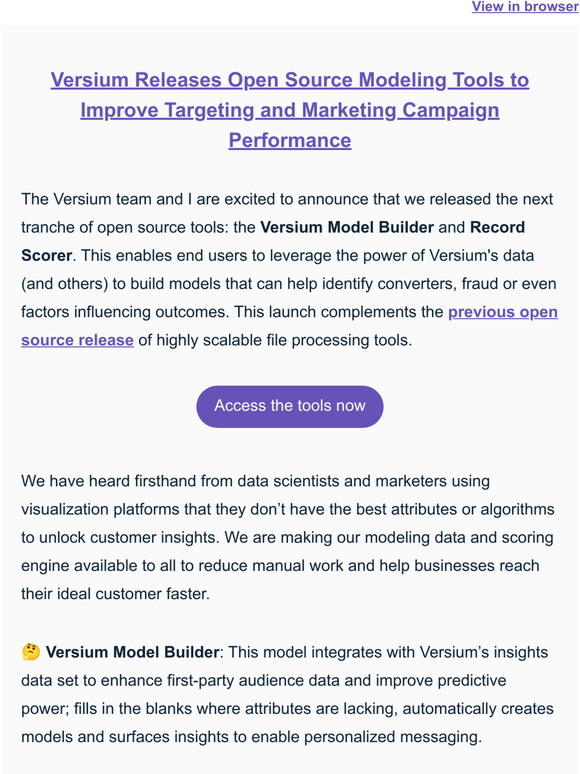 Versium: 📢 New open source modeling tools to improve targeting 🎯 ...