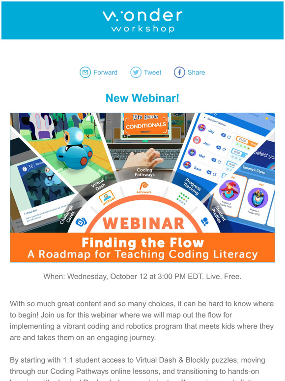 Wonder Workshop: 🎉New Webinar! Roadmap for Teaching Coding Literacy | Milled