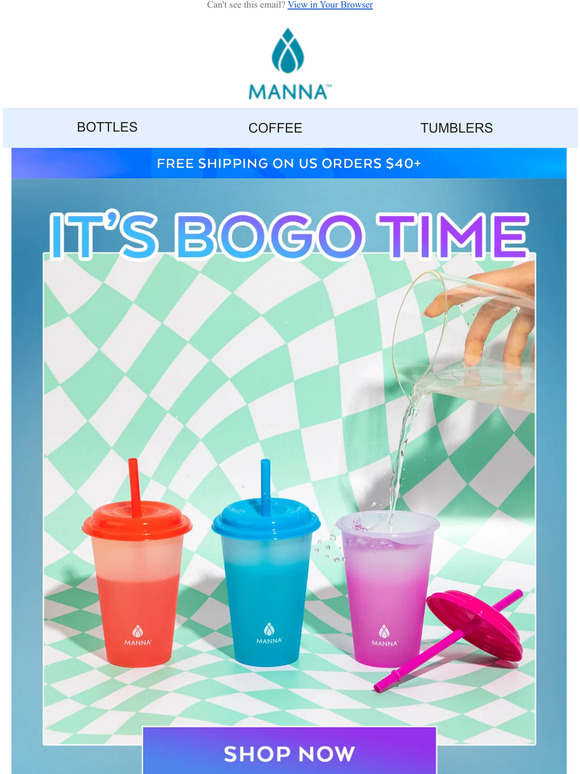 Manna Hydration: BOGO TIME: Color Changing Cups 🌈 | Milled