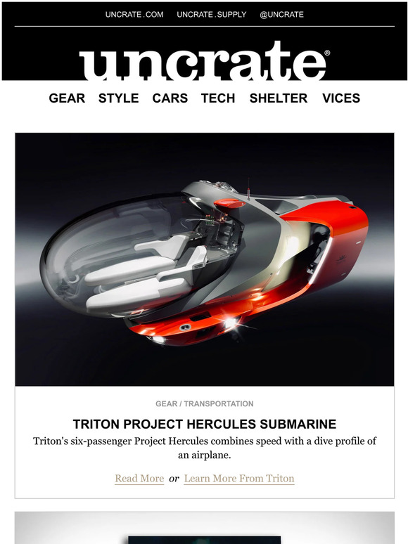 Uncrate: Triton Project Hercules Submarine & more | Milled