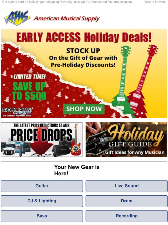 American Musical Supply: EXCLUSIVE EARLY ACCESS DEALS Holiday Discounts ...