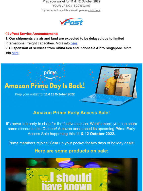vPost: Amazon Prime Early Access Sale! | Milled