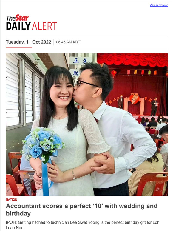 The Star: Accountant scores a perfect ‘10’ with wedding and birthday ...
