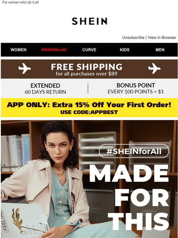SHEIN: #SHEINforAll | MADE FOR THIS | Milled