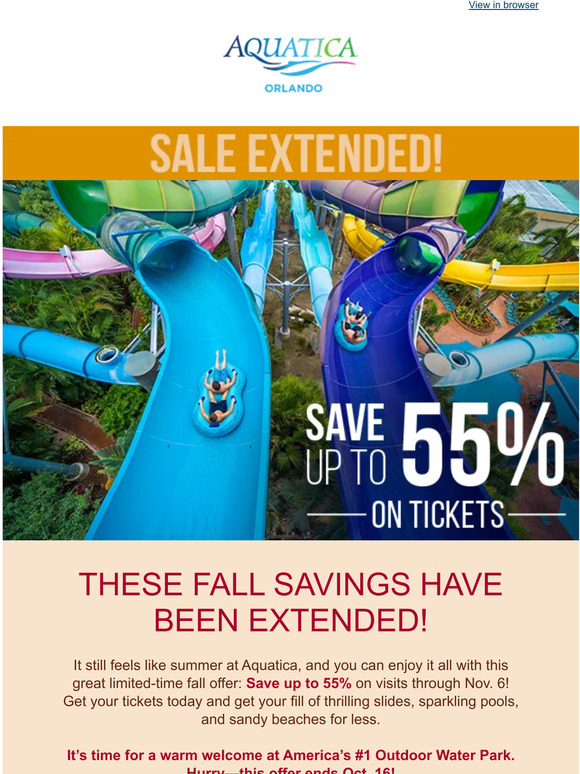 SeaWorld: 🎉 Sale Extended: Save up to 55% on Tickets! | Milled