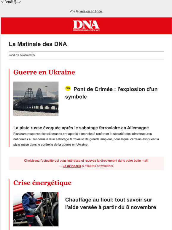 Dernières Nouvelles d'Alsace - DNA: La Matinale des DNA | Milled