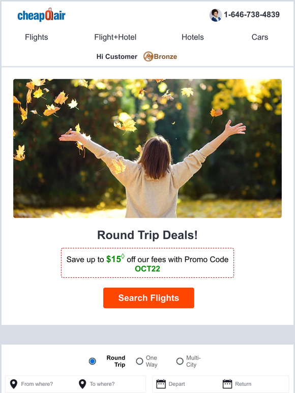 CheapOair: Fly Round Trip and Take Off for Less! | Milled