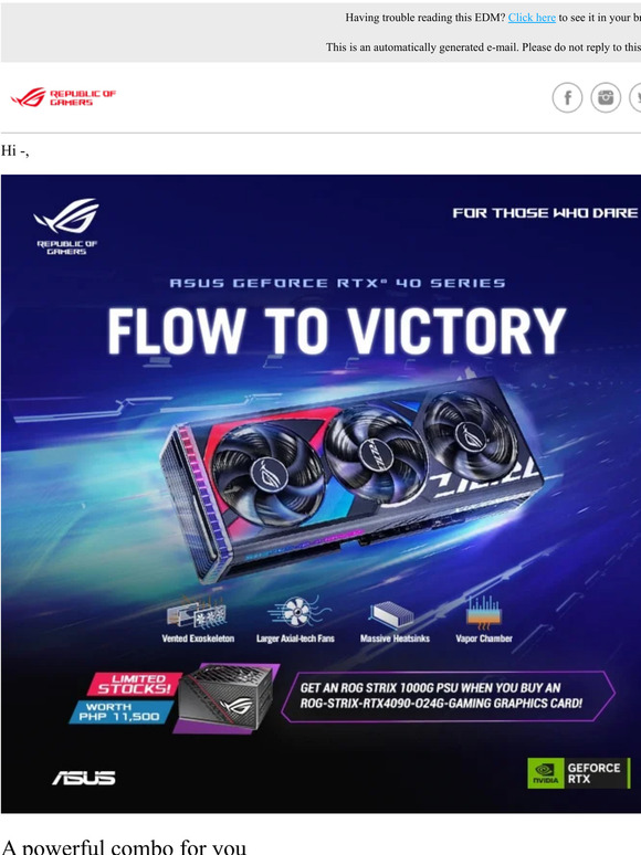 ASUS: Here's a gift for you! 🎁 The ROG Strix RTX 4090 + Strix 1000G ...