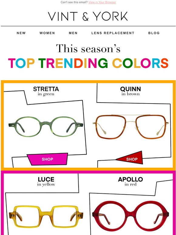 vint & york: Top trending colors of the season 🟡🔵🔴 | Milled