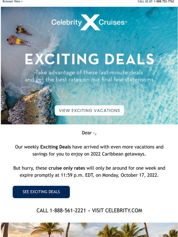 Celebrity Cruises: Exciting Deals—back with savings in the Caribbean ...