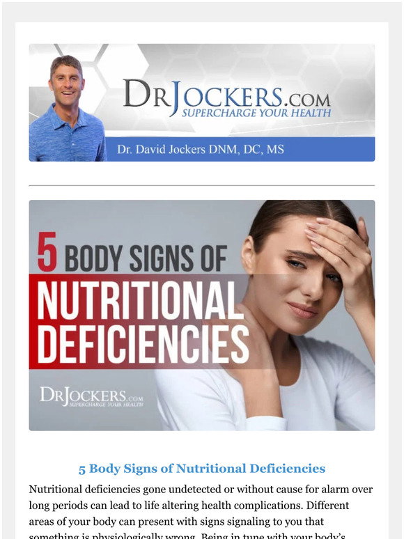Dr. Jockers: 5 Body Signs of Nutritional Deficiencies (#2 is Most ...