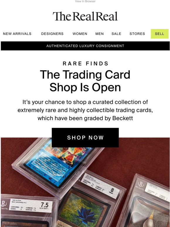 The RealReal: Extremely rare trading cards have landed… | Milled