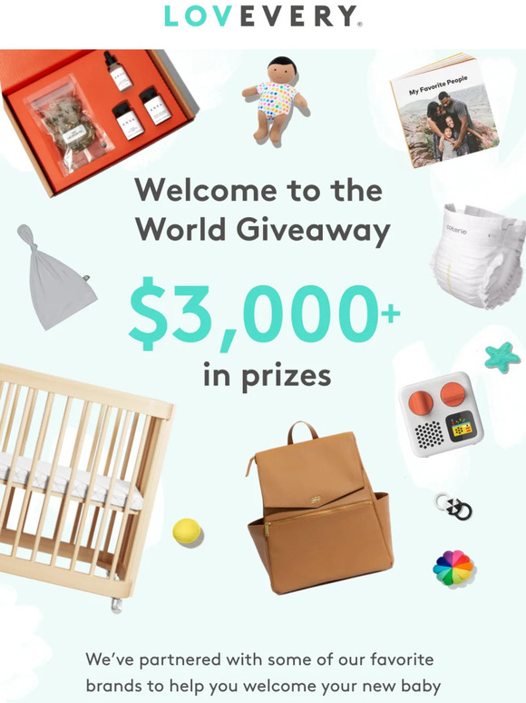 Lovevery: Enter to win $3,000+ in prizes: Welcome to the World Giveaway ...