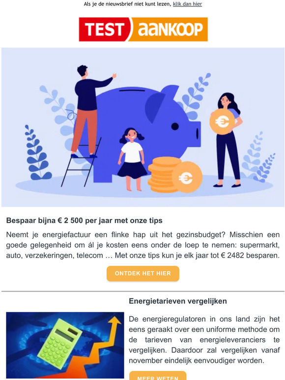 Test Aankoop: Bespaar dankzij onze tips, wij analyseren jouw ...