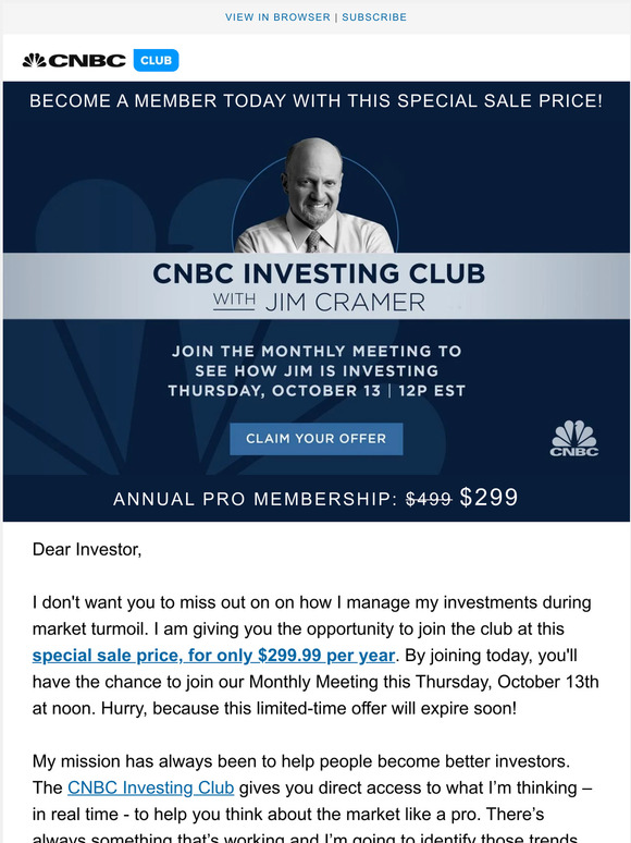 CNBC: Become an Investing Club Member today with this special offer ...