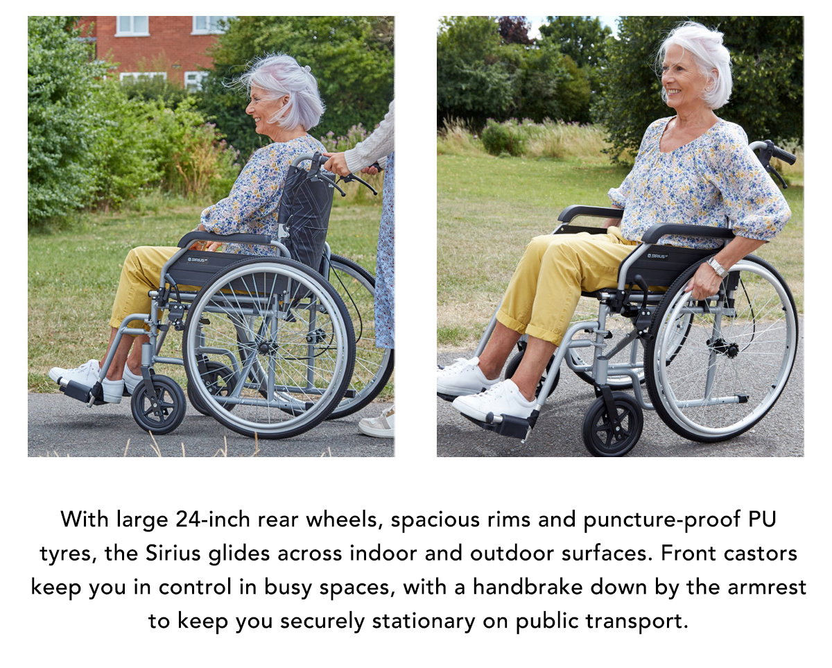 CareCo: Meet the Sirius SP Wheelchair with Attendant Brakes | Milled