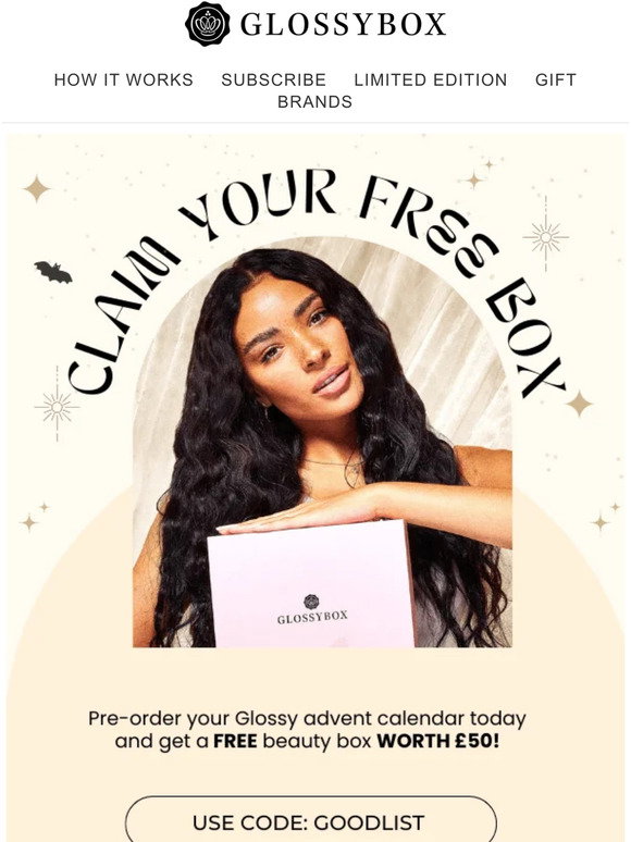 Glossy Box: Get a FREE beauty box with your Glossy advent! ️ | Milled