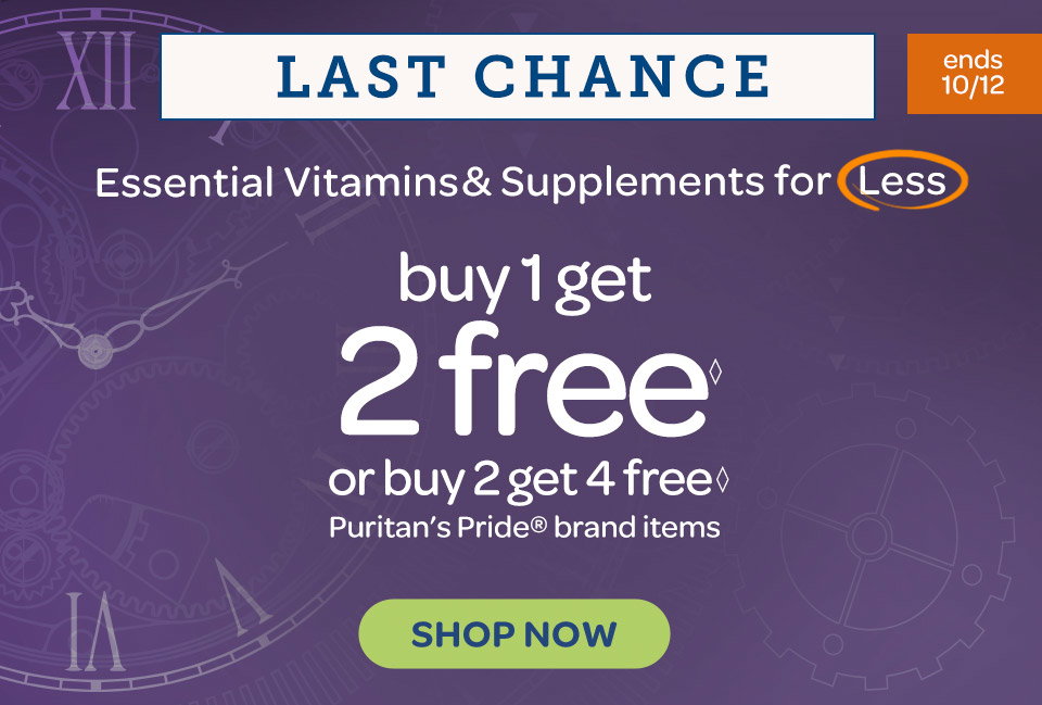 Puritan's Pride: Expires tonight » Buy 1 Get 2 Free | Milled