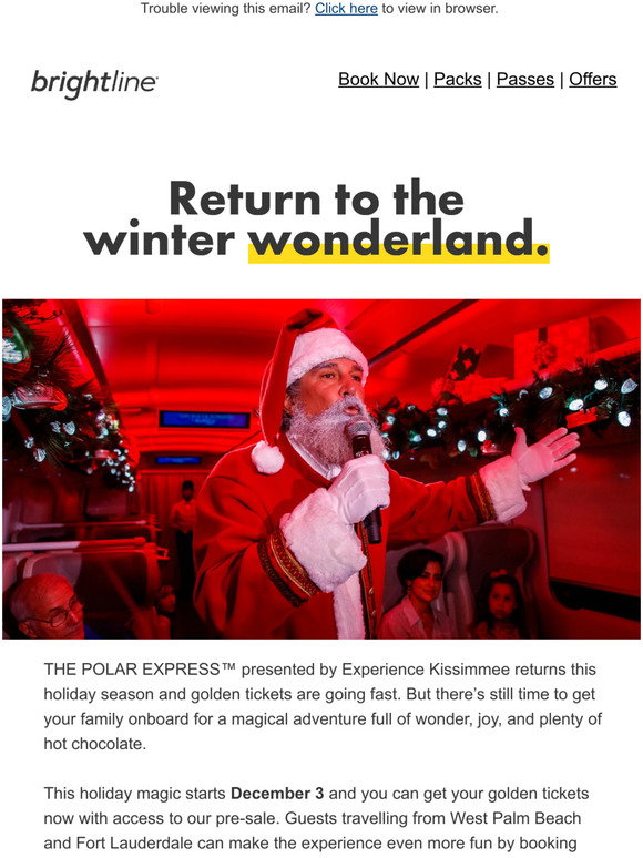 Brightline: Get Onboard THE POLAR EXPRESS™. | Milled