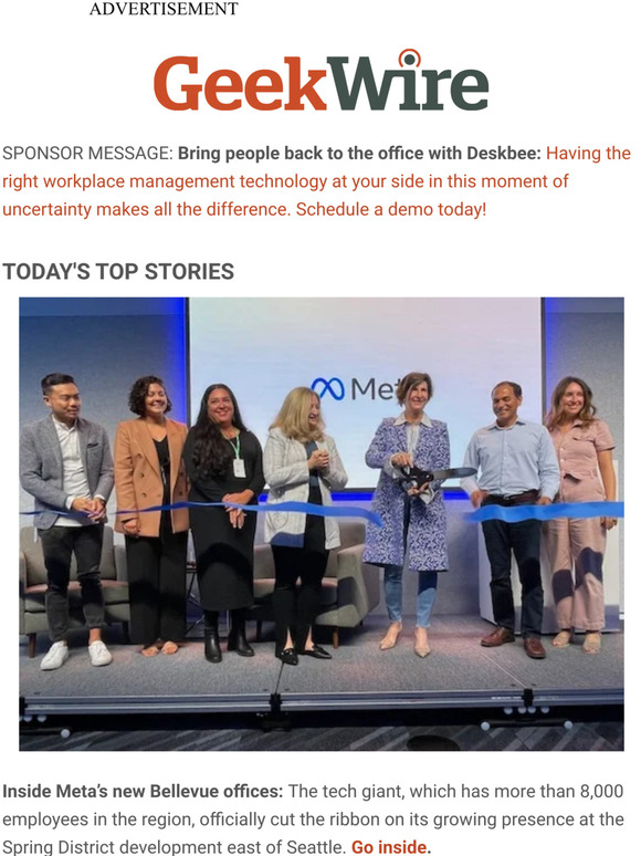 GeekWire: Inside Meta’s new Bellevue offices | UW prof wins $800K ...