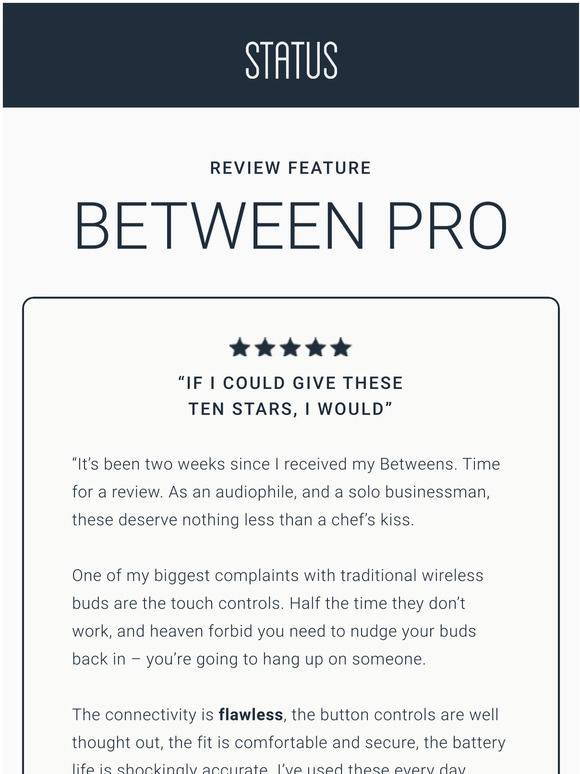 Status Audio: "If I could give these ten stars, I would" | Milled