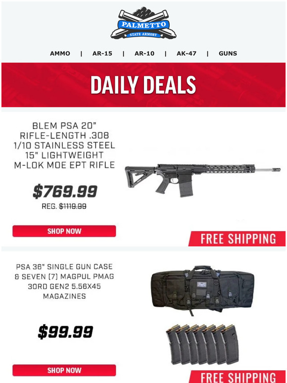 Palmetto State Armory: PSA 36" Single Gun Case & Seven Magpul PMAGs $99 ...