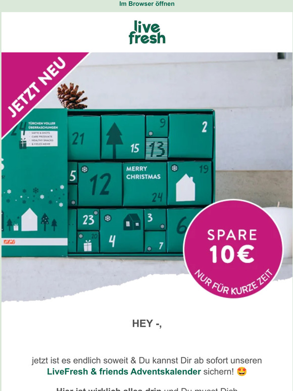 LiveFresh: Sichere Dir ab sofort unseren Adventskalender, —! 🎄 | Milled