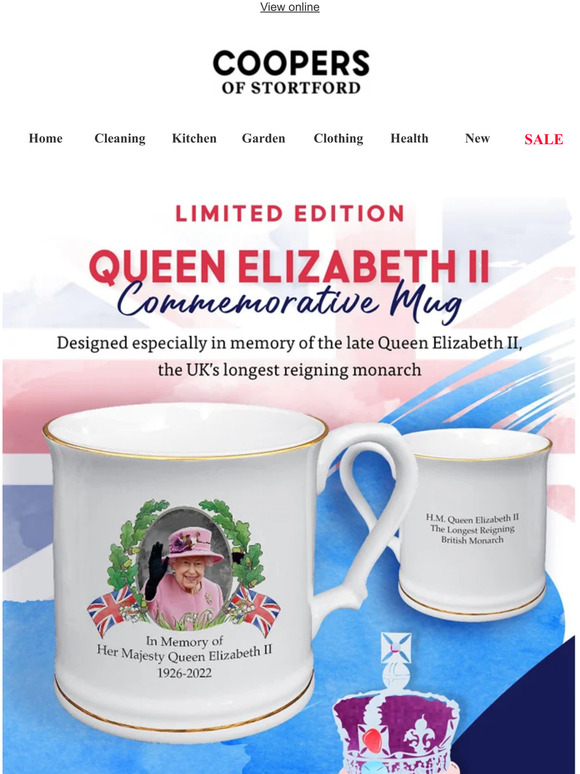 Coopers of Stortford: Limited Edition - Queen Elizabeth II Commemorative Mug | Milled