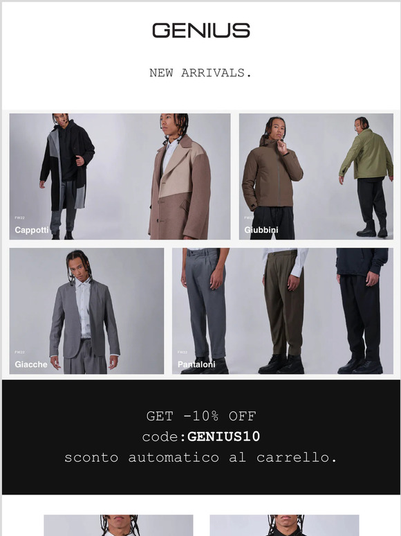 Genius: Nuovi arrivi Genius: -10% di sconto per te | Milled