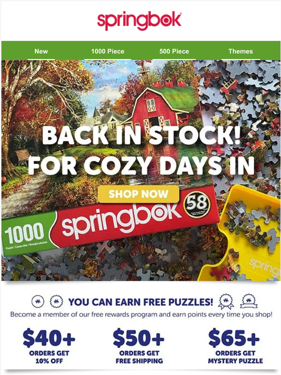 Springbok Puzzles: New Favorite Autumn Barn Puzzle Is Back in Stock! | Milled