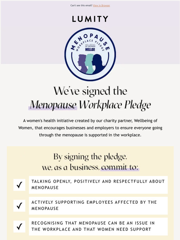 Lumity: Menopause Workplace Pledge | Milled
