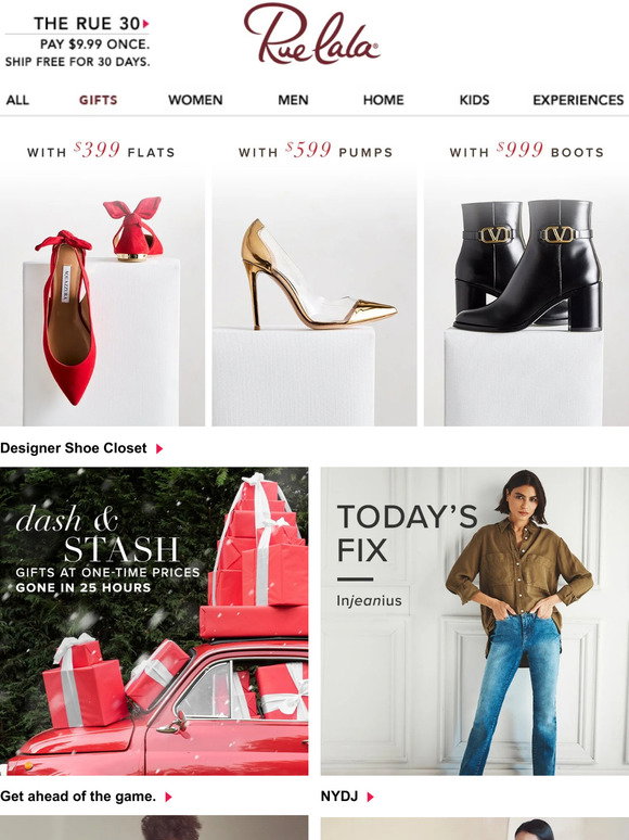 Rue La La: Designer Shoes with $399 Flats, $599 Pumps, & $999 Boots ...